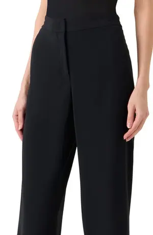 Akris Marlon Laser Cut Crepe Crop Wide Leg Pants