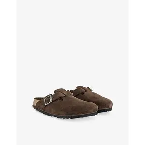 BIRKENSTOCK Boston Suede Clogs - Carafe Brown
