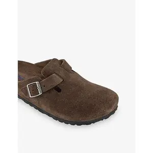 BIRKENSTOCK Boston Suede Clogs - Carafe Brown