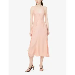 Stella McCartney Lace-trimmed Silk Midi Cami Dress