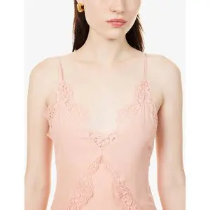 Stella McCartney Lace-trimmed Silk Midi Cami Dress