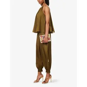Zimmermann Mahon Chain Neck Silk Blouse - Olive