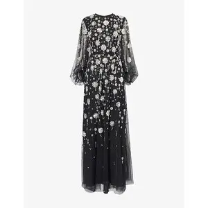 Huishan Zhang Micheline Jewel-embellished Woven Gown - Black