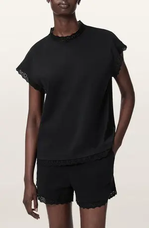 ALLSAINTS Lele Eyelet Trip Top Black