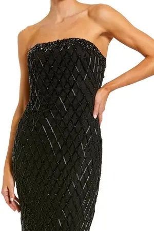 Mac Duggal Strapless Embellished Column Gown