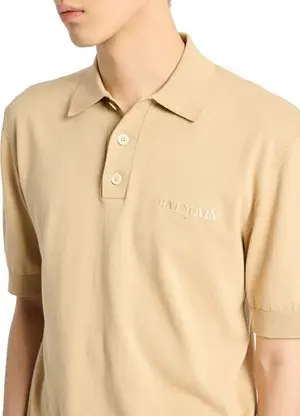 Balmain Embroidered Vintage Polo - Beige