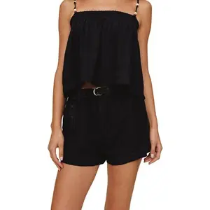 Bella Dahl Belted Eyelet Linen Blend Shorts