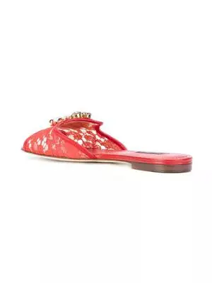 Dolce & Gabbana Bianca Flat Sandals - Red