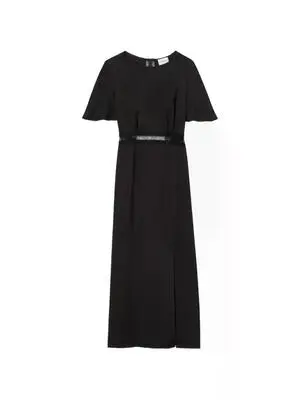 Claudie Pierlot Lace-trim Open-back Maxi Dress - Black