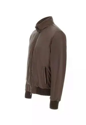 VOLFAGLI FIRENZE Leather High Neck Jacket