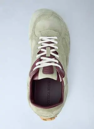 Bottega Veneta Orbit Flash Suede Sneakers - Green