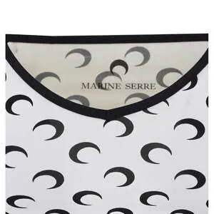 MARINE SERRE Moon Print Jersey Straps Top - White