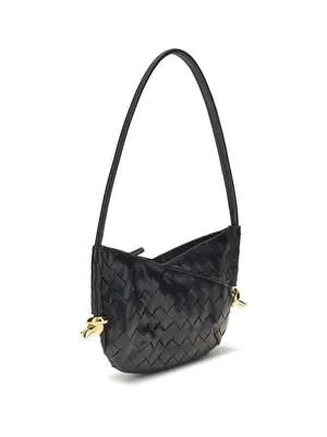 Bottega Veneta Mini Solstice Woven Leather Shoulder Bag - Blue