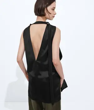 Bottega Veneta Fluid Silk Satin Top - Double Black