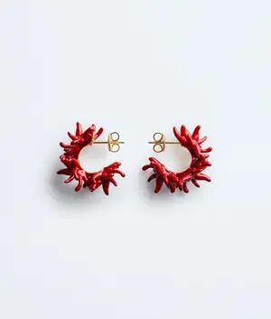 Bottega Veneta Sea Coral Hoop Earrings