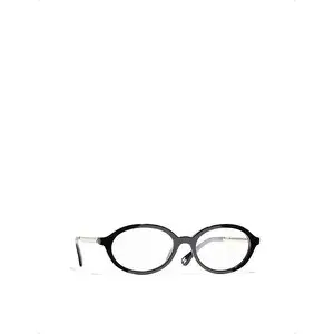 Chanel Oval Frame Metal Optical Glasses