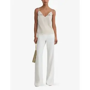 REISS Joanie Lace-detail Satin Cami Top