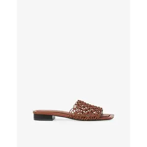 REISS Mabel Faux-leather Woven Sandals