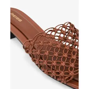 REISS Mabel Faux-leather Woven Sandals