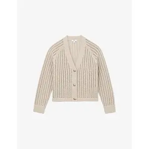 REISS Constance V-neck Knitted Cardigan