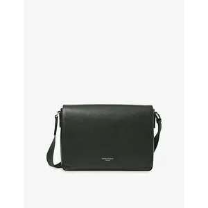 ASPINAL OF LONDON Reporter Leather Messenger Bag - Forestgreen