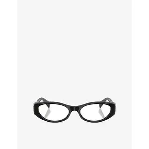 Miu Miu Mu 03zv Oval-frame Acetate Eyeglasses - Black
