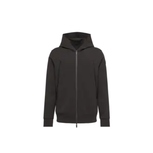 Moncler Cotton-blend Zip-up Hoodie - Black