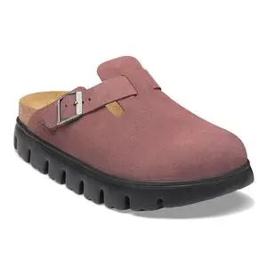 PAPILLIO Boston Chunky Suede Clogs - Pepper