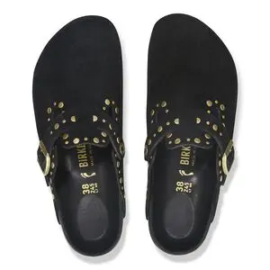 BIRKENSTOCK Boston Rivet Suede Leather - Black