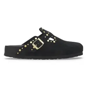 BIRKENSTOCK Boston Rivet Suede Leather - Black