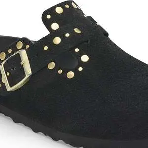 BIRKENSTOCK Boston Rivet Suede Leather - Black