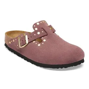 BIRKENSTOCK Boston Rivet Suede Leather Clogs - Pepper