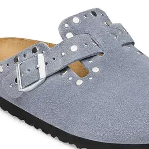 BIRKENSTOCK Boston Rivet Suede Leather Clogs