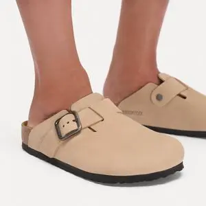 BIRKENSTOCK Boston Wire Buckle Nubuck Leather - Sandcastle