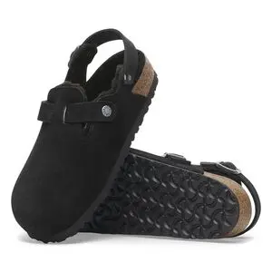 BIRKENSTOCK Tokio Shearling Suede Leather - Black