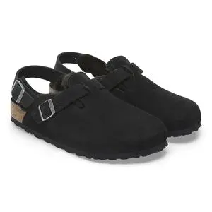 BIRKENSTOCK Tokio Shearling Suede Leather - Black