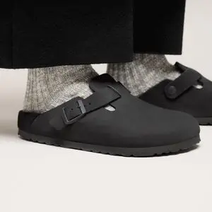BIRKENSTOCK Boston Nubuck Leather - Black