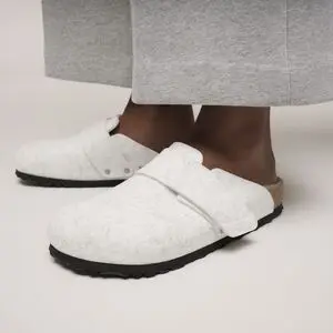 BIRKENSTOCK Loma Shearling Felt Clogs - Oyster