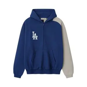 Fear Of God Raglan Half Zip Sport Hoodie - Blue