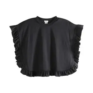 COMME DES GARÇONS NOIR Frill Trim T-shirt - Black