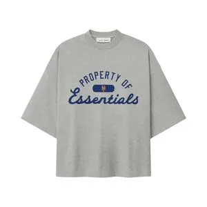 Fear Of God Mets Merch Tee 'concrete Heather - Grey