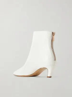 Gabriela Hearst Clayton Croc-effect Leather Ankle Boots - White