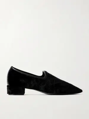 HERBERT LEVINE Shearling Square-toe Loafers