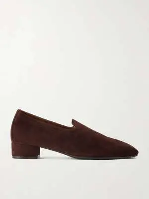 HERBERT LEVINE Soft Touch Suede Loafers - Chocolate