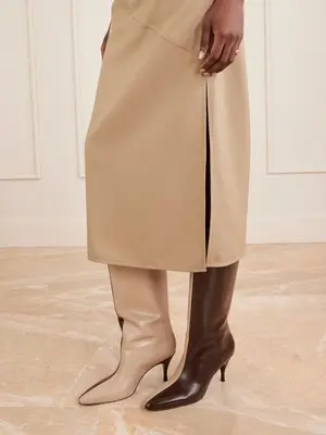 HERBERT LEVINE Two Faced Color-block Stiletto Boots