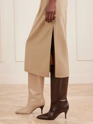 HERBERT LEVINE Two Faced Color-block Stiletto Boots