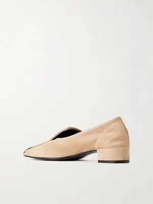 HERBERT LEVINE Showtime Suede Loafers With Block Heels