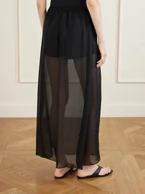 LA LIGNE Freya Layered Silk-chiffon Maxi Skirt