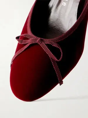 HERBERT LEVINE 24/7 50 Bow-detailed Velvet Pumps