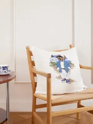 Ralph Lauren By The Sea" Polo Bear Embroidered Cotton Cushion